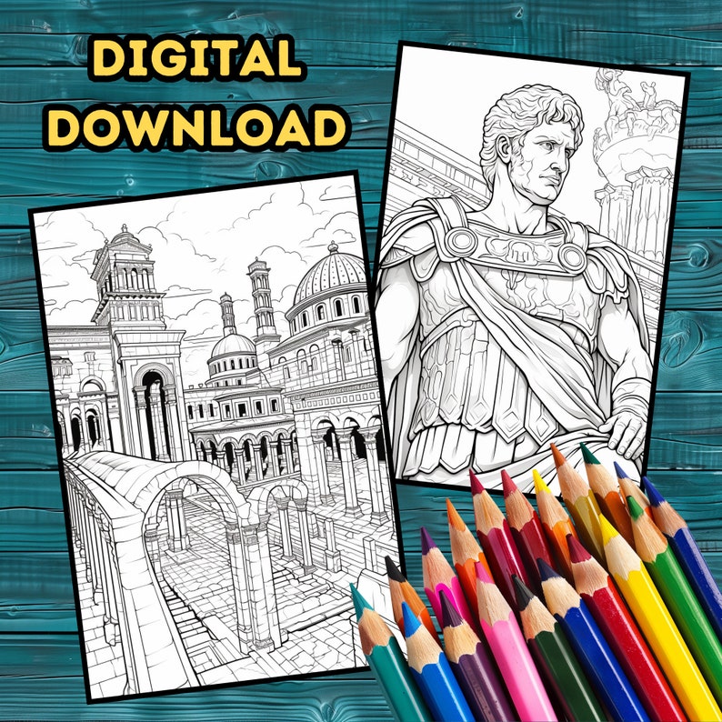 Roman Empire Coloring Book - 51 Historic Designs, Adult Coloring Pages ...