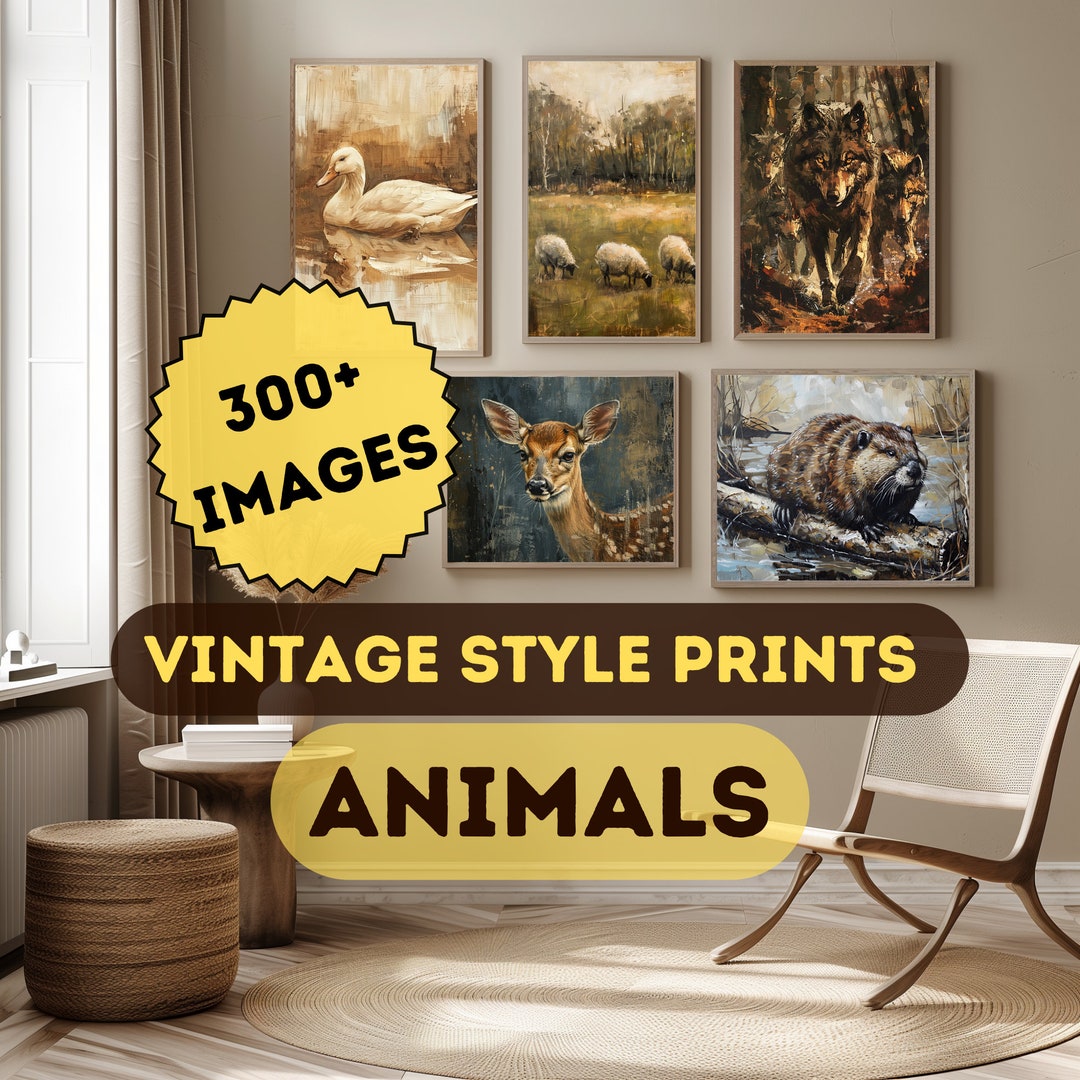 Vintage Oil Painting Style Animal Prints - 300+ Images, Digital ...