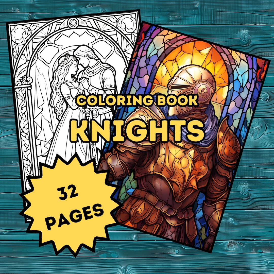 Medieval Knights Coloring Book - 32 Noble Designs, Adult Coloring Pages ...