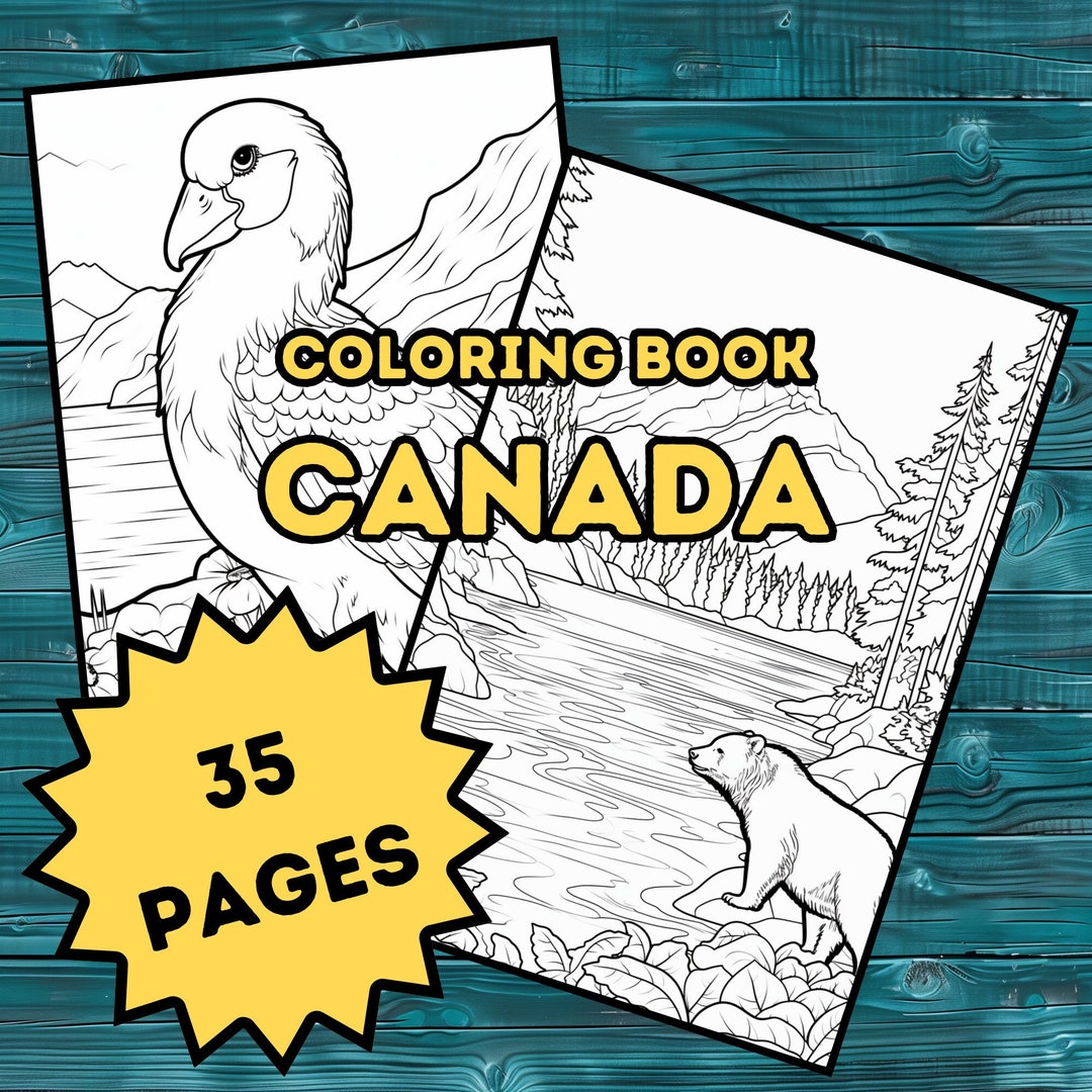 Canada Coloring Book - 35 Iconic Designs, Digital Printable, Instant ...