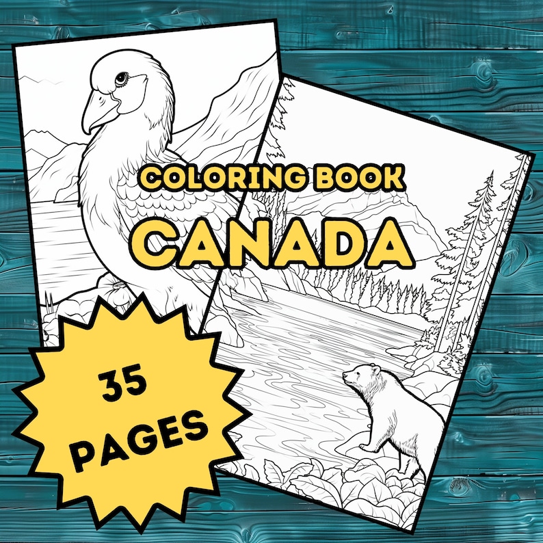Canada Coloring Book - 35 Iconic Designs, Digital Printable, Instant ...