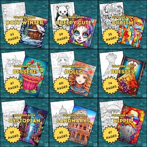 Whole Shop 50+ Coloring Books Bundle - 2300+ Illustrations, Adult and ...
