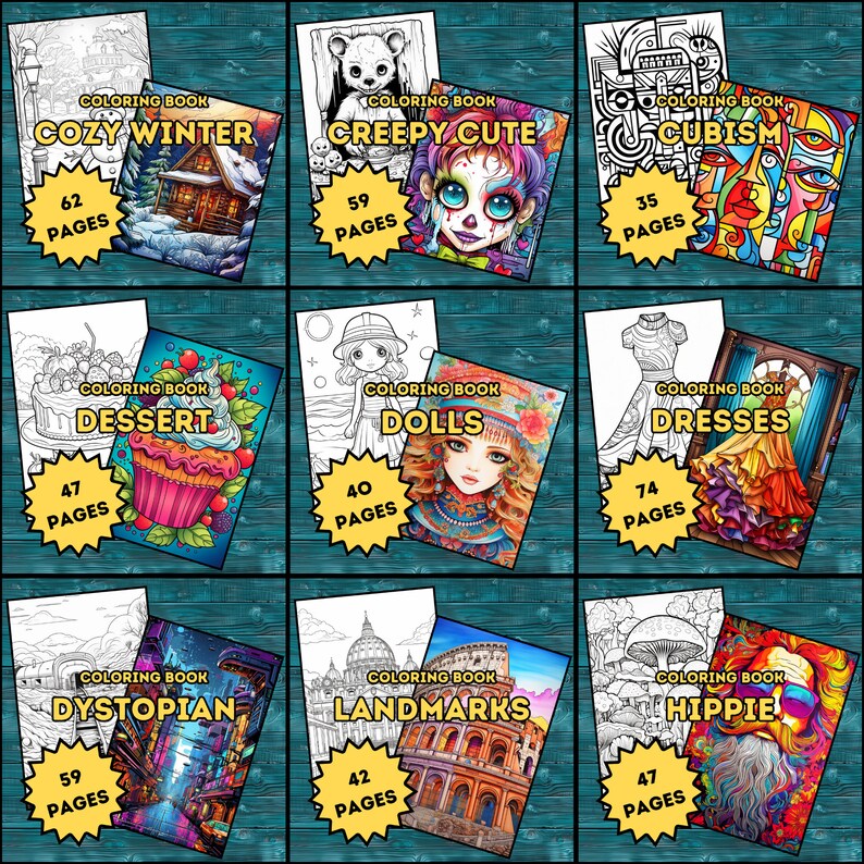Whole Shop 50+ Coloring Books Bundle - 2300+ Illustrations, Adult and ...