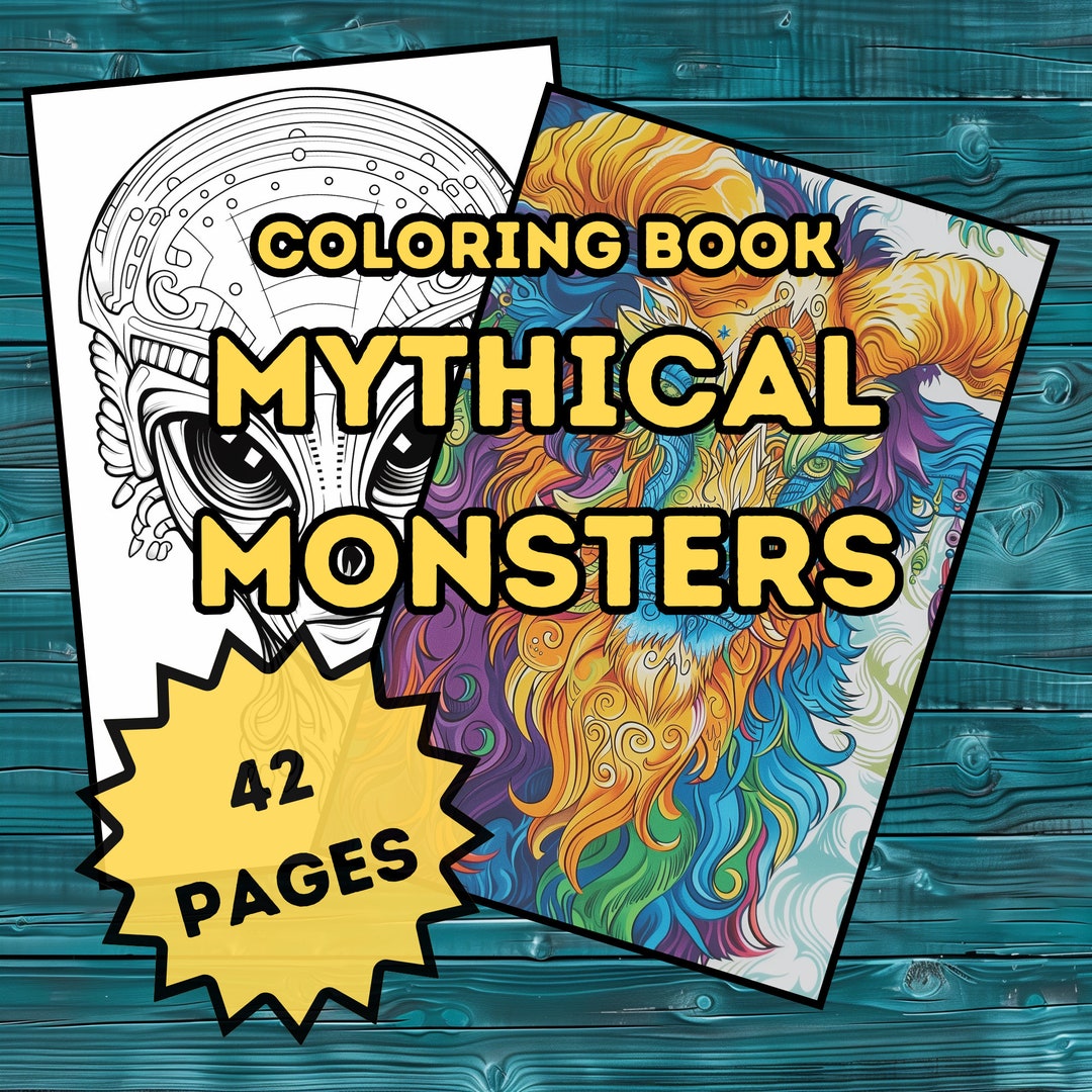 Mythical Monsters Coloring Book - 42 Legendary Designs, Adult Coloring ...