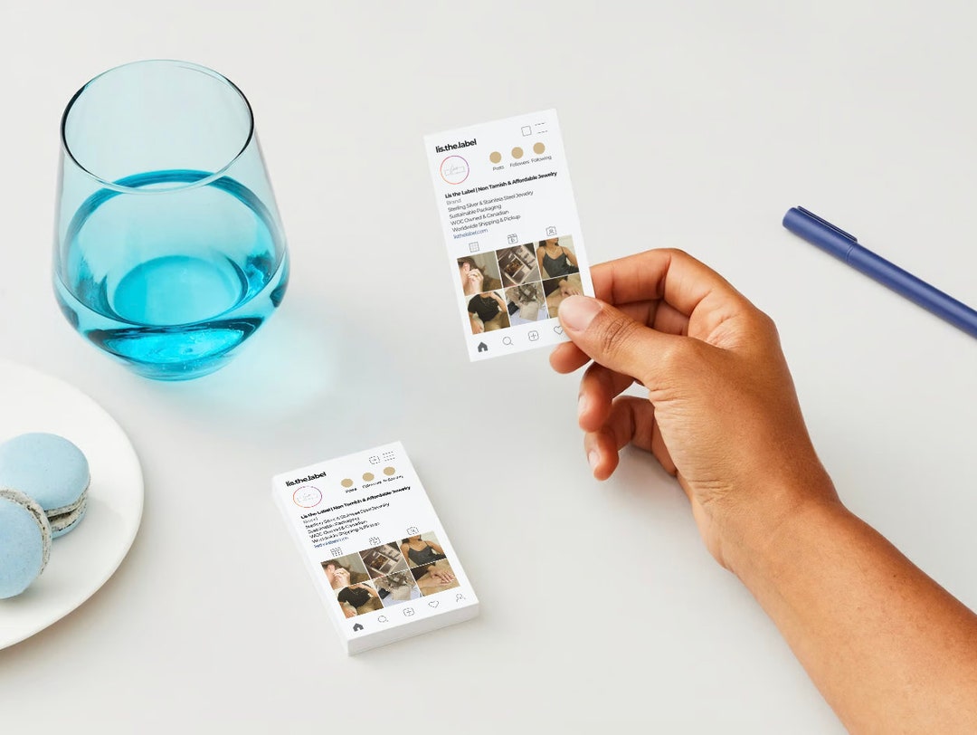 Instagram Profile Themed Business Card Template Canva Printable ...