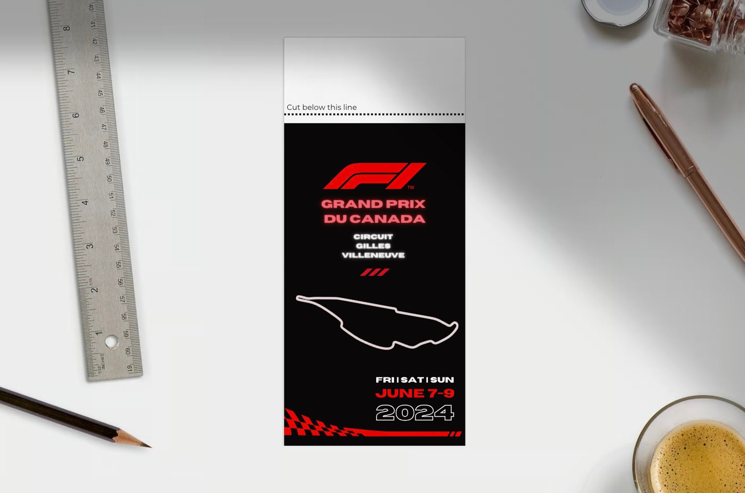 Formula 1 Ticket Lanyard Template Grand Prix F1 Ticket Voucher Custom Personalised and Editable ...