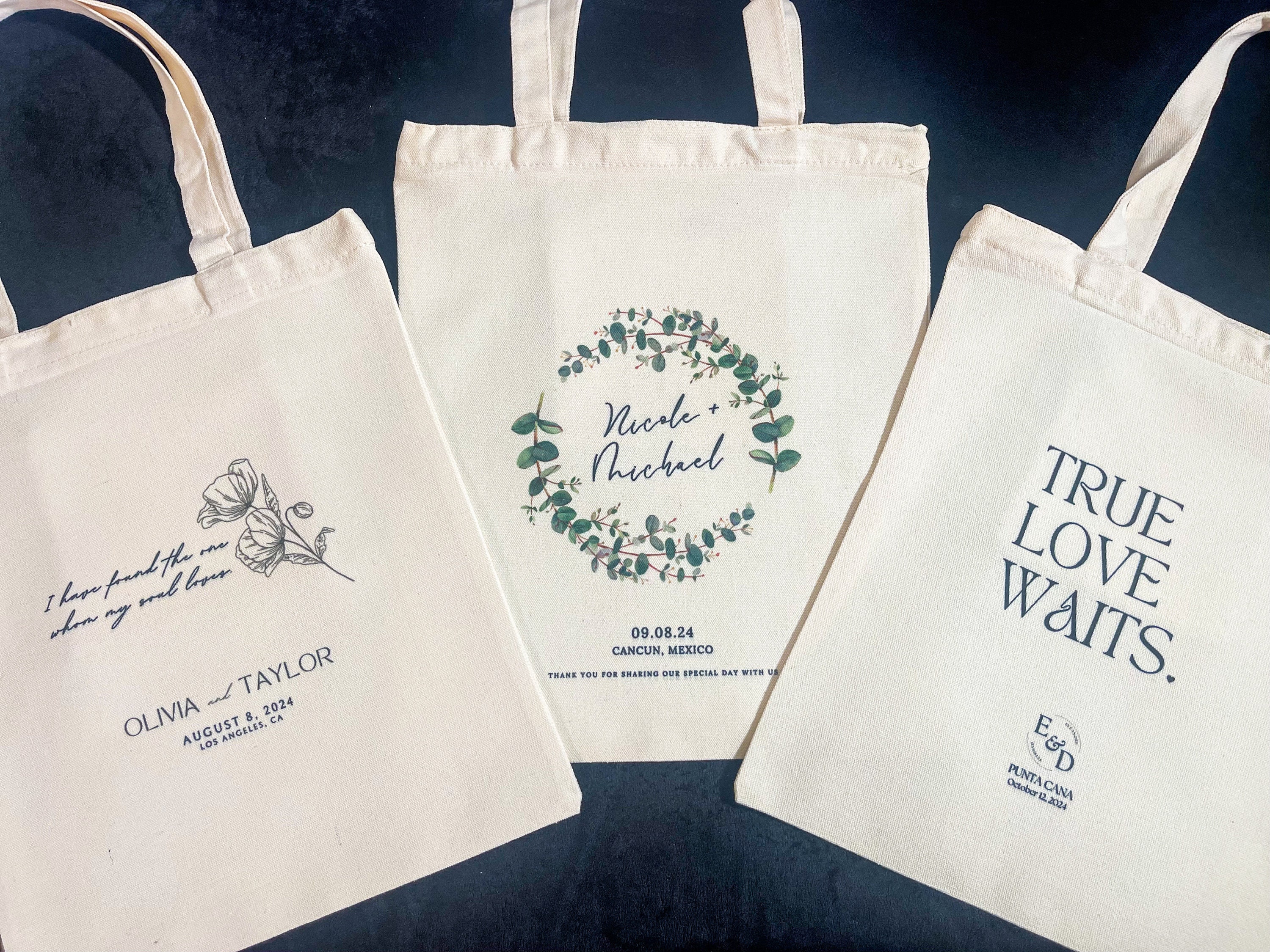 Personalized Wedding Tote Bags Wedding Favors Custom Tote Bags Bridal ...