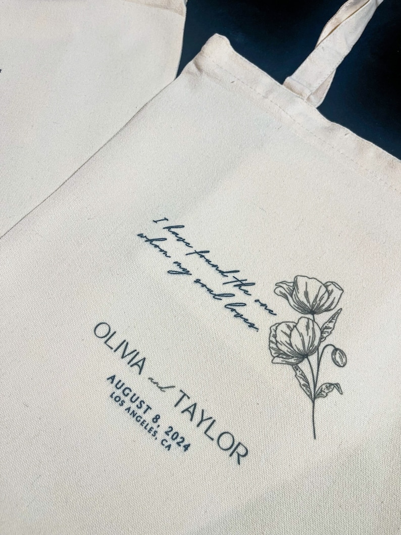 Personalized Wedding Tote Bags Wedding Favors Custom Tote Bags Bridal ...
