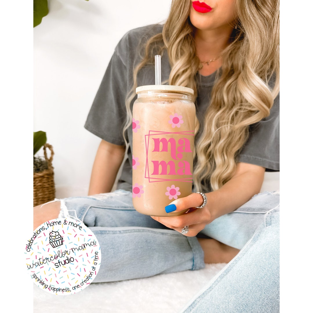 Mama Iced Coffee Cup Mom Iced Coffee Cup Mama Glass Cup Gift Idea Gift ...