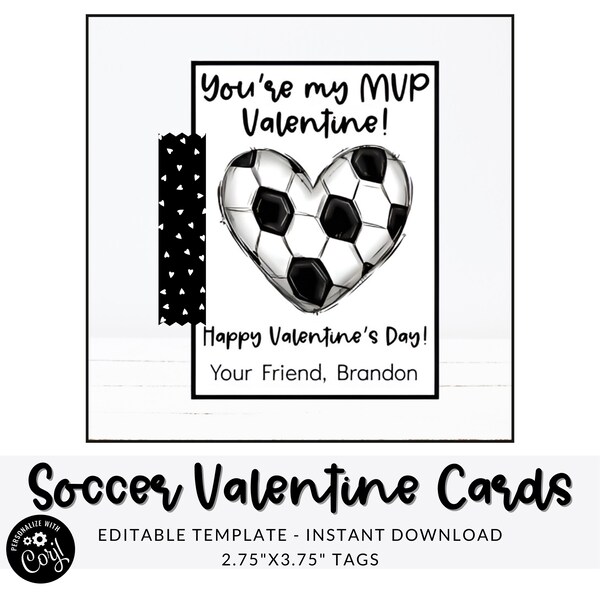 Soccer Valentine - Etsy