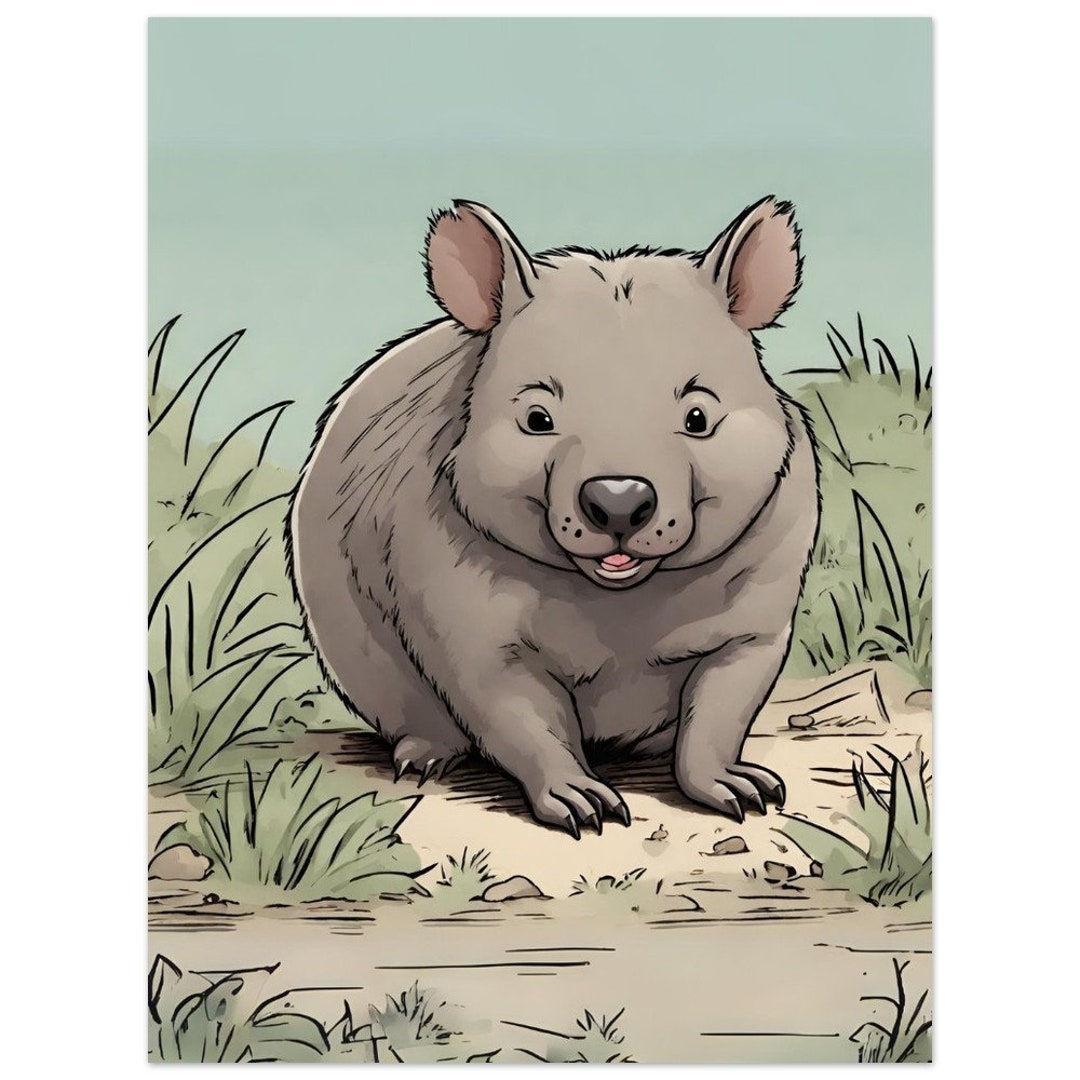 Australian Animals Wombat Poster - Etsy