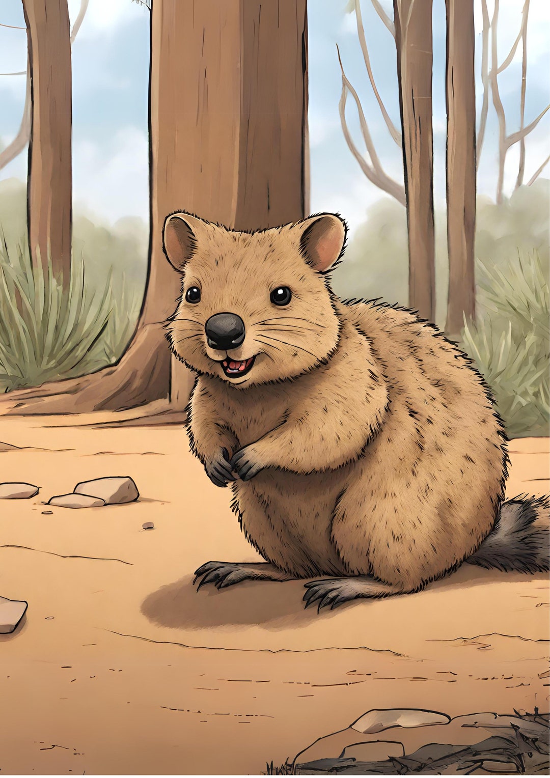 Australian Animals Quokka Poster - Etsy