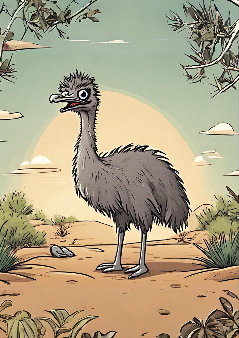 Australian Animals Emu Poster - Etsy