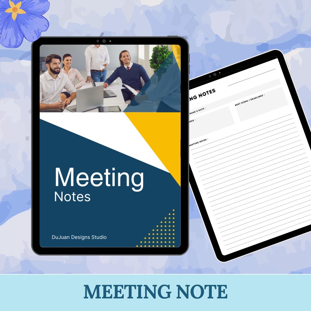 Meeting Notes Template | Business Planner Printable | Professional Note ...