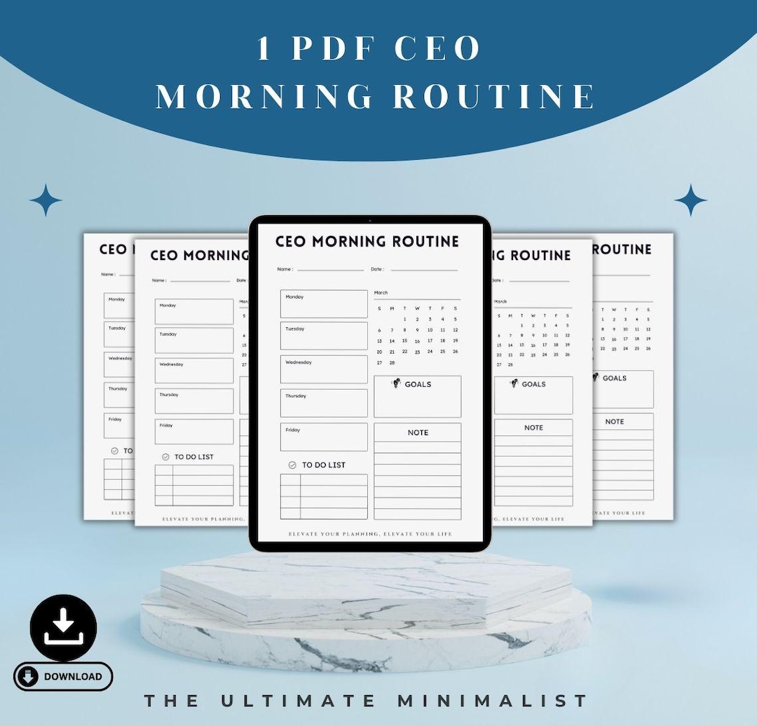 CEO Morning Routine Planner: Productivity & Goal Organizer (PDF ...