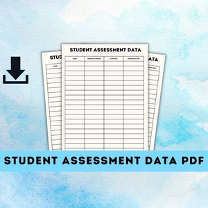 Student Assessment Data Tracker PDF, Printable Planner (digital ...