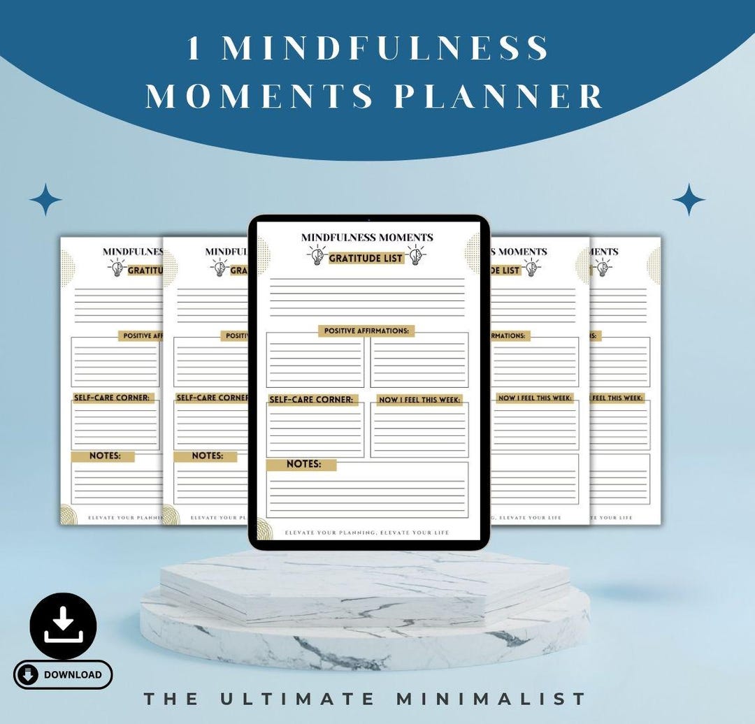 Mindfulness Moments Planner: Weekly Gratitude & Affirmations (digital ...