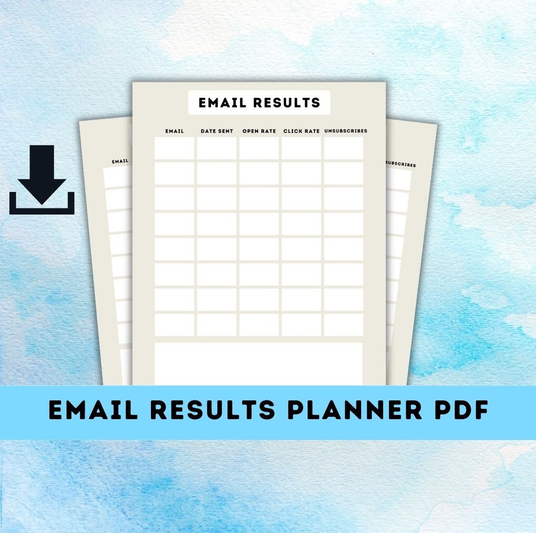 Email Results Planner PDF, Printable Campaign Tracker (digital Download ...