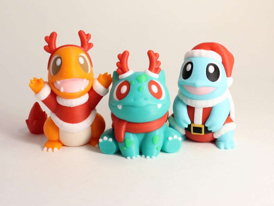 3D Printed Pokemon Christmas Ornaments, Charmander, Bulbasaur, Squirtle ...