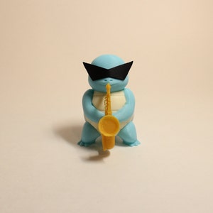 Squirtle Saxophone Figure 3D Printed, Pokemon Fan Gift, Viral Meme ...