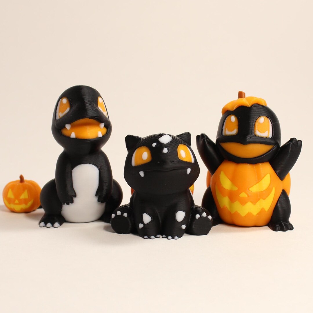 Spooky Halloween Decor/gift, Charmander Bulbasaur Squirtle, Cute 3D ...
