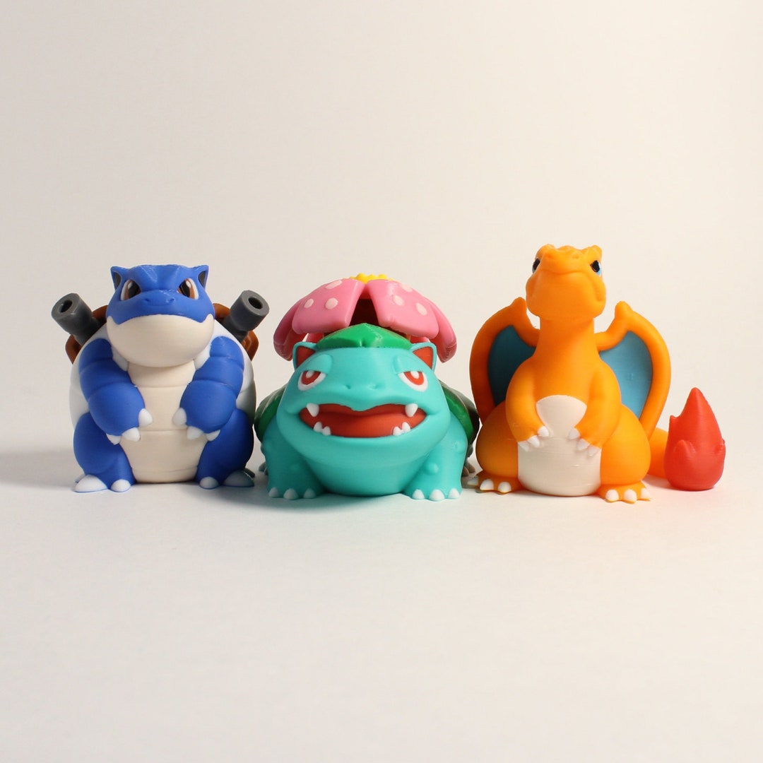 Chibi Charizard, Venusaur, Blastoise Figures 3D Printed, Pokemon Fan ...