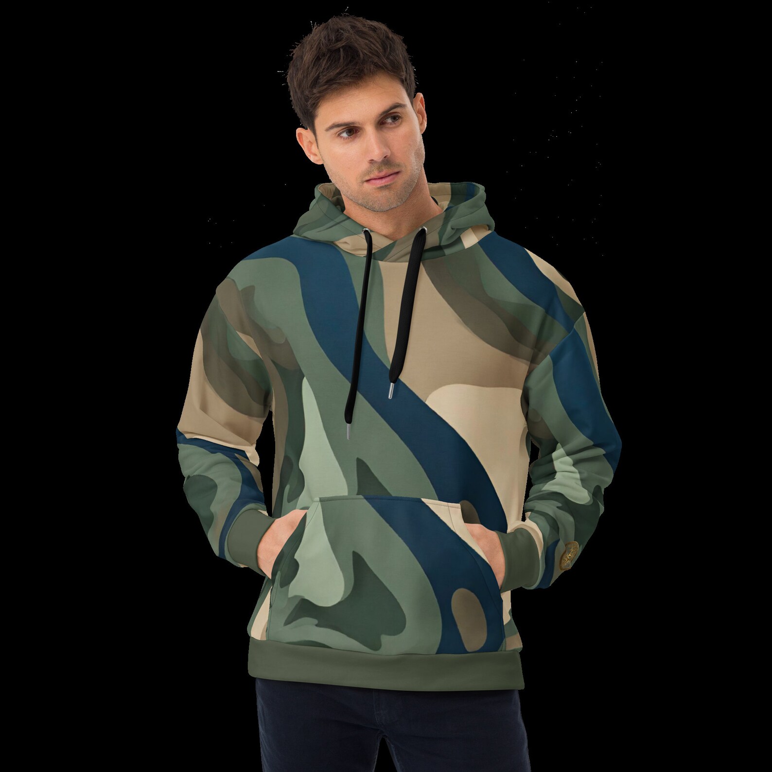 Green, Blue and Tan Eternal Agape Men's Camo Hoodie - Etsy