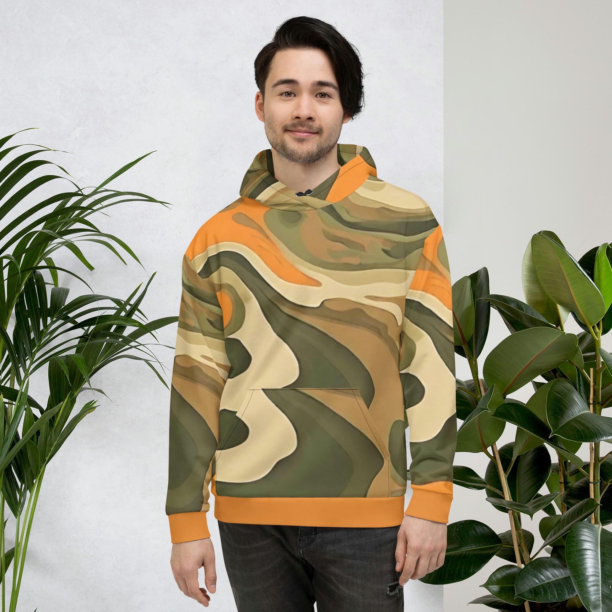 Orange, Green and Tan Eternal Agape Men's Camo Hoodie - Etsy