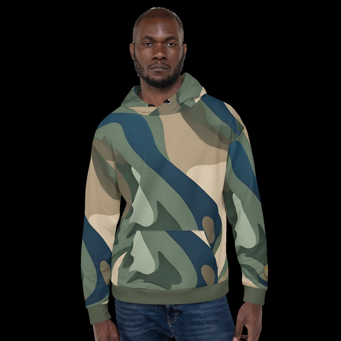 Green, Blue and Tan Eternal Agape Men's Camo Hoodie - Etsy