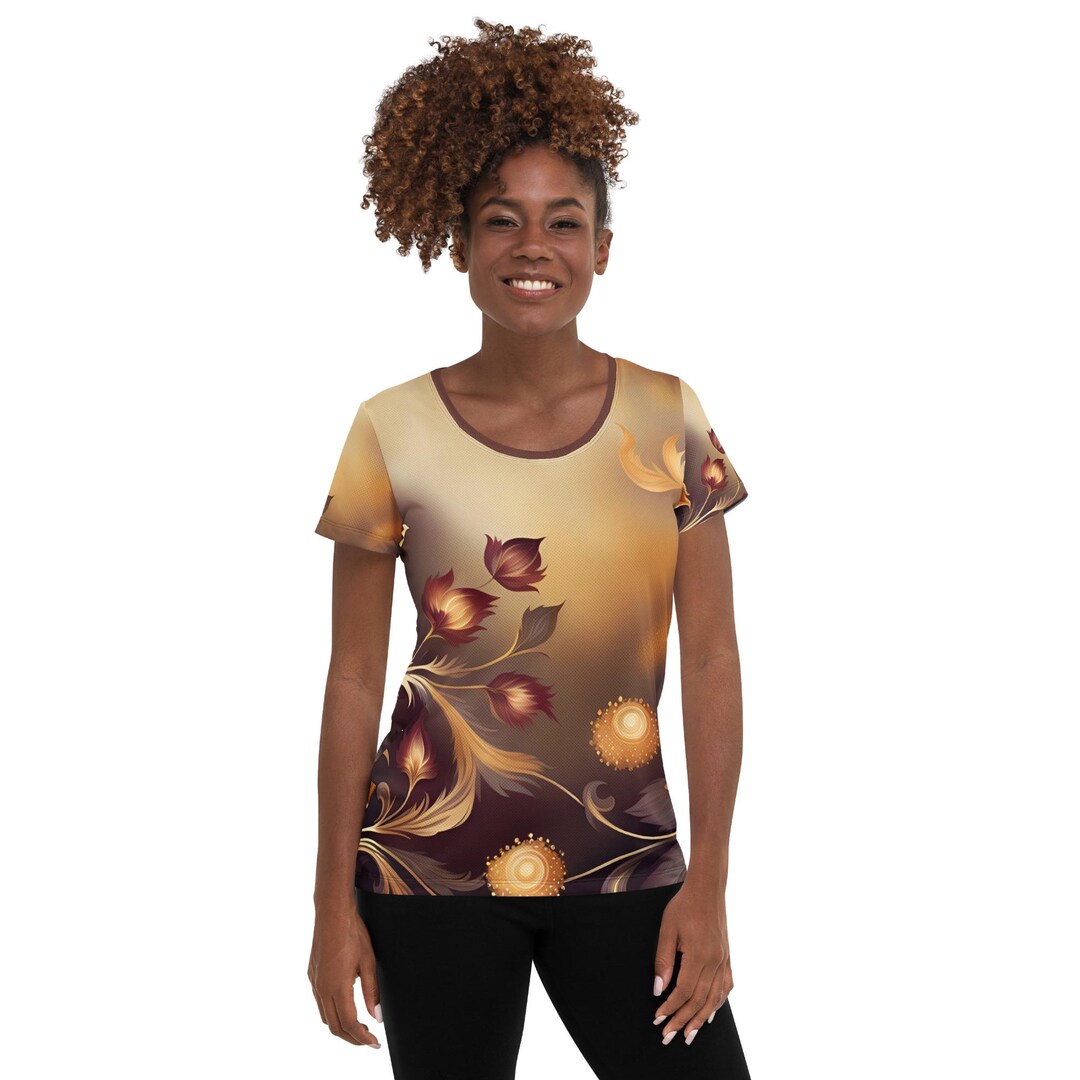 Chaitanya Abara Wildfire Garden All-over Print Women's Athletic T-shirt ...