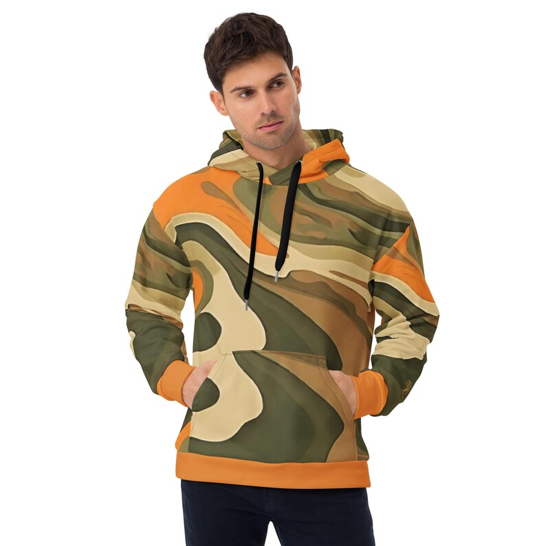Orange, Green and Tan Eternal Agape Men's Camo Hoodie - Etsy