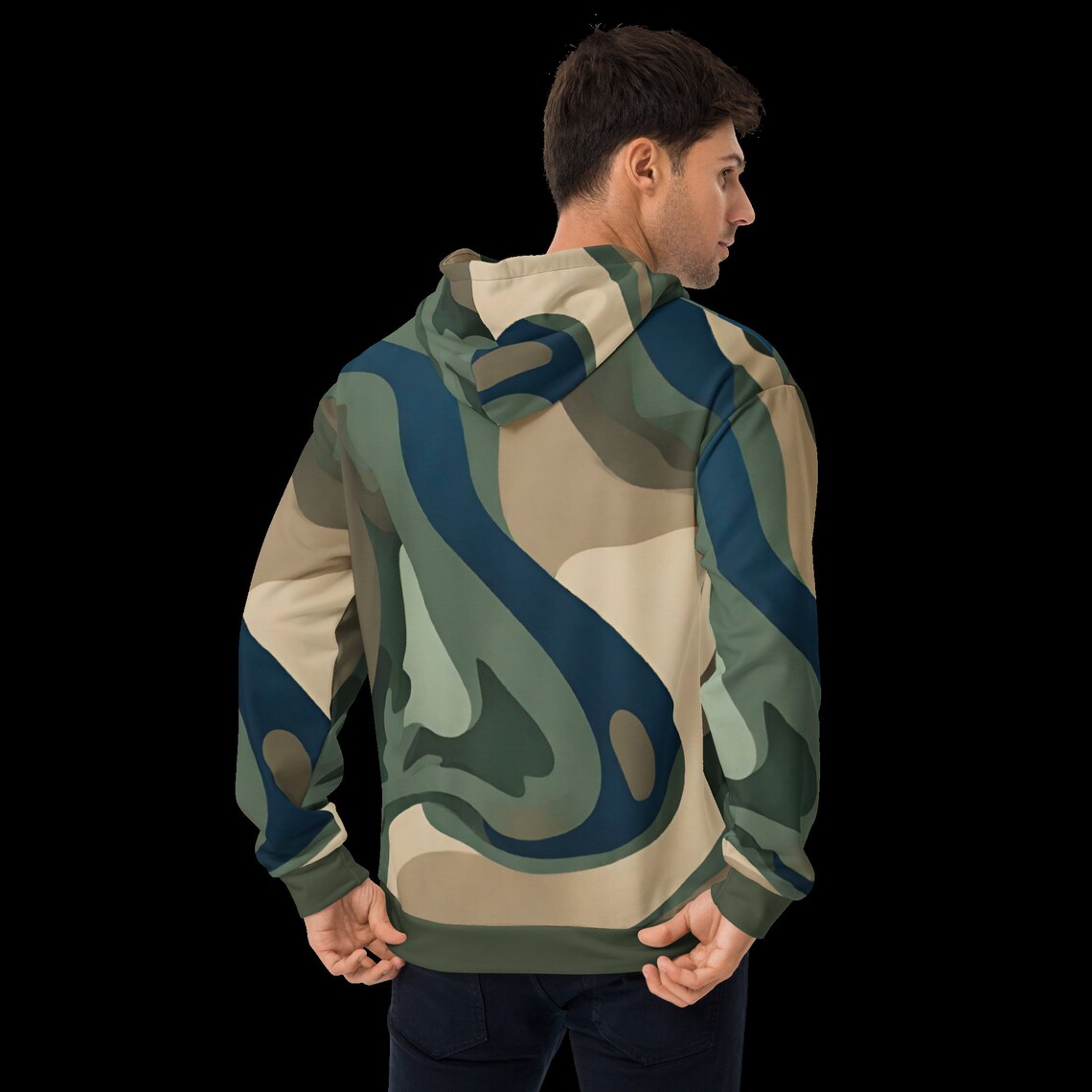Green, Blue and Tan Eternal Agape Men's Camo Hoodie - Etsy