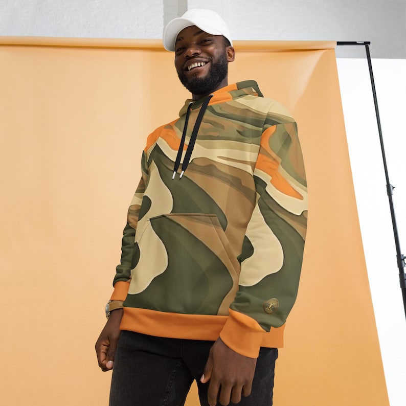 Orange, Green and Tan Eternal Agape Men's Camo Hoodie - Etsy
