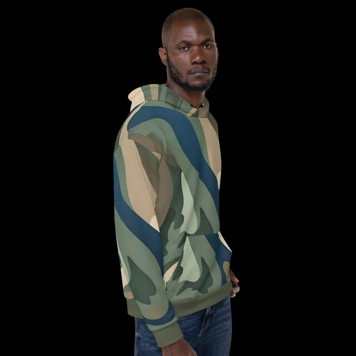 Green, Blue and Tan Eternal Agape Men's Camo Hoodie - Etsy