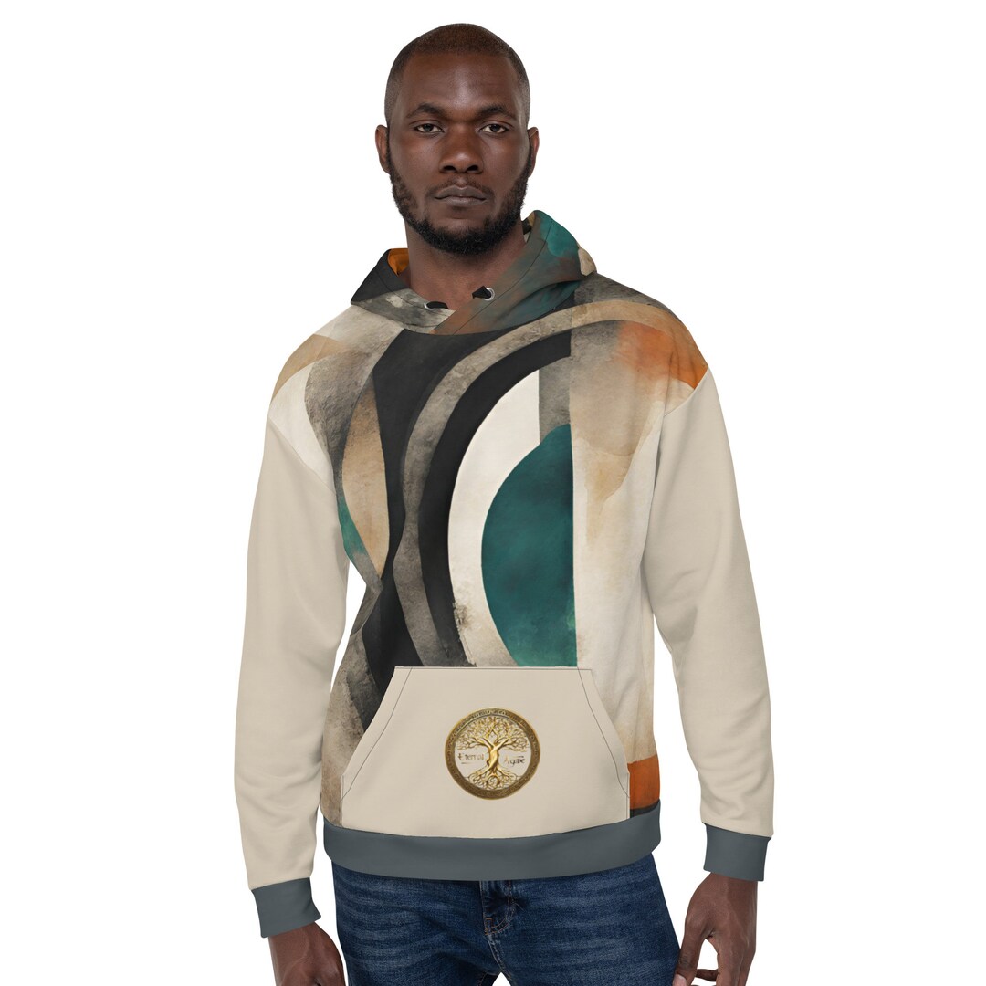 Designer Tan and Green Color Patterned Eternal Agape Hoodie Designed by ...