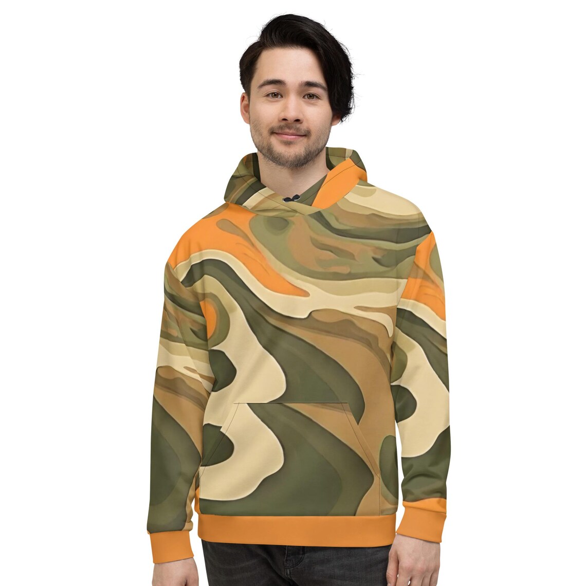 Orange, Green and Tan Eternal Agape Men's Camo Hoodie - Etsy