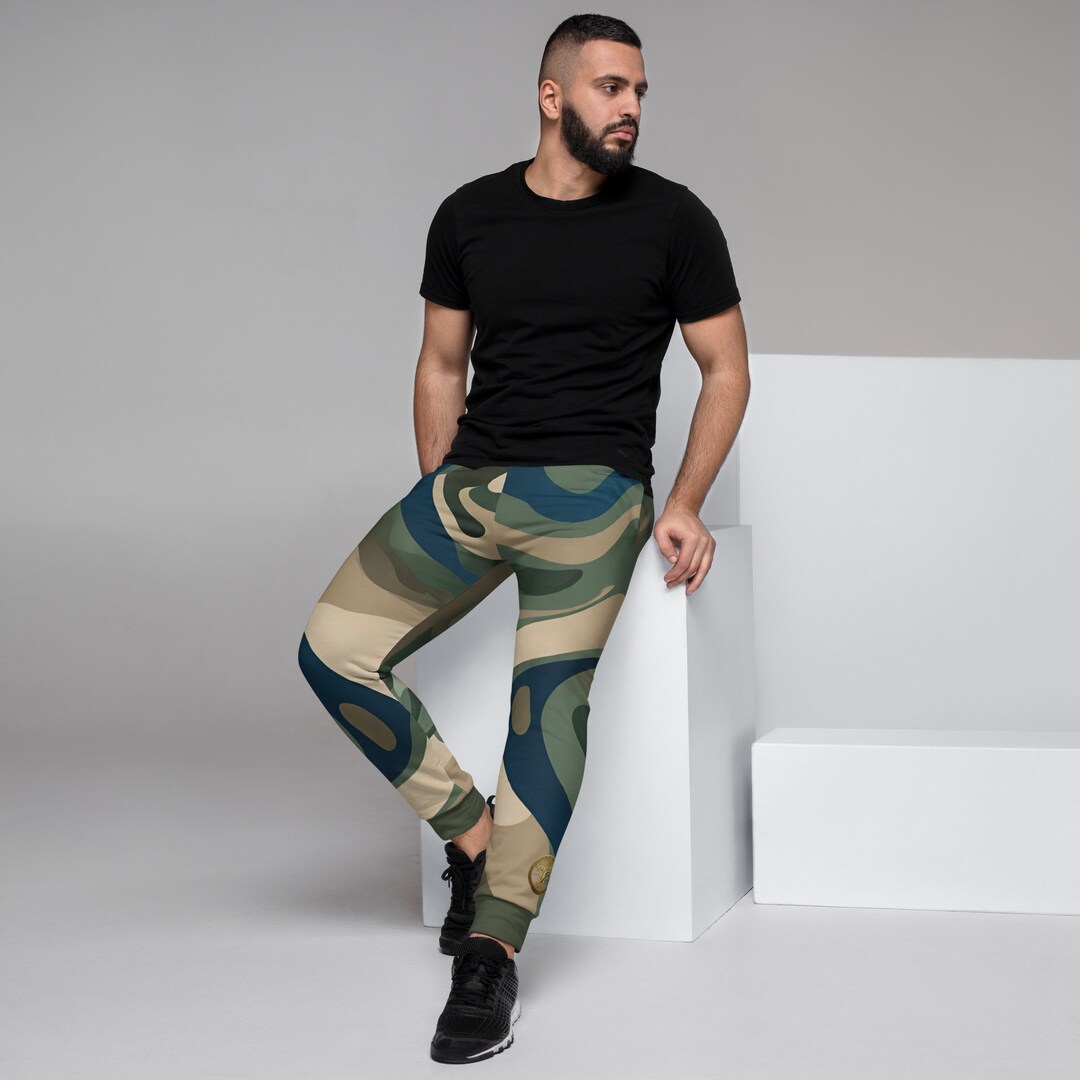 Green, Blue and Tan Eternal Agape Men's Camo Joggers - Etsy