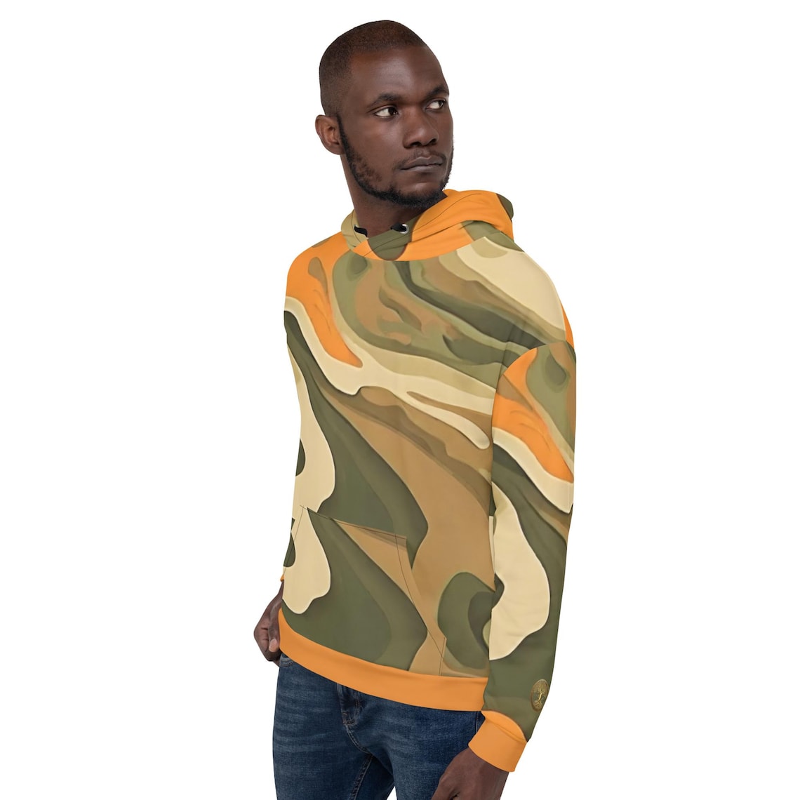 Orange, Green and Tan Eternal Agape Men's Camo Hoodie - Etsy