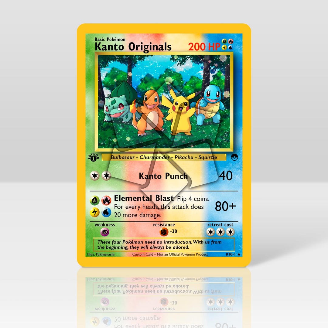 Kanto Originals - Custom Holographic Card - Etsy