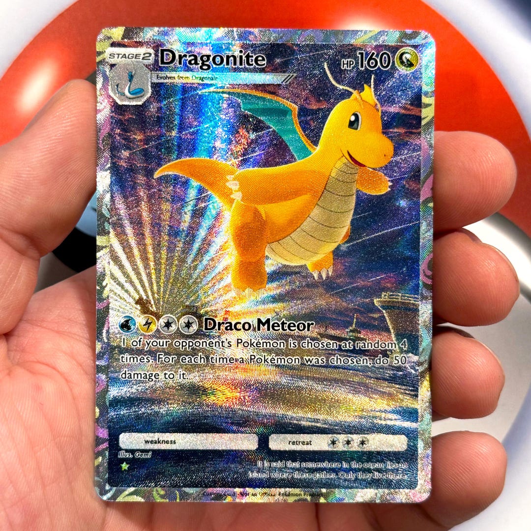 Dragonite Pokemon Pocket Custom Holographic & Textured Card - Etsy Israel