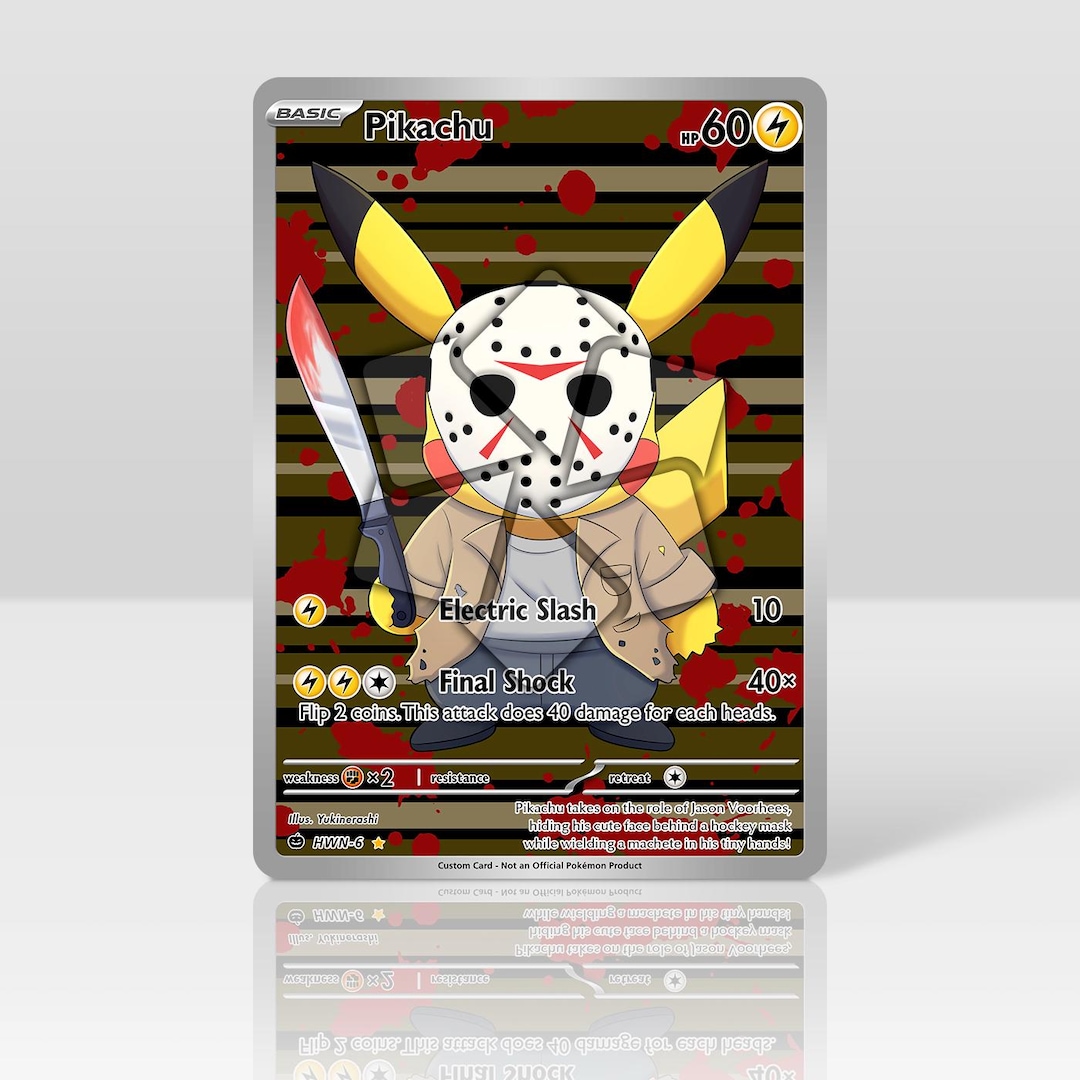 Pikachu - Jason Voorhees Crossover - Custom Holographic & Textured Card ...