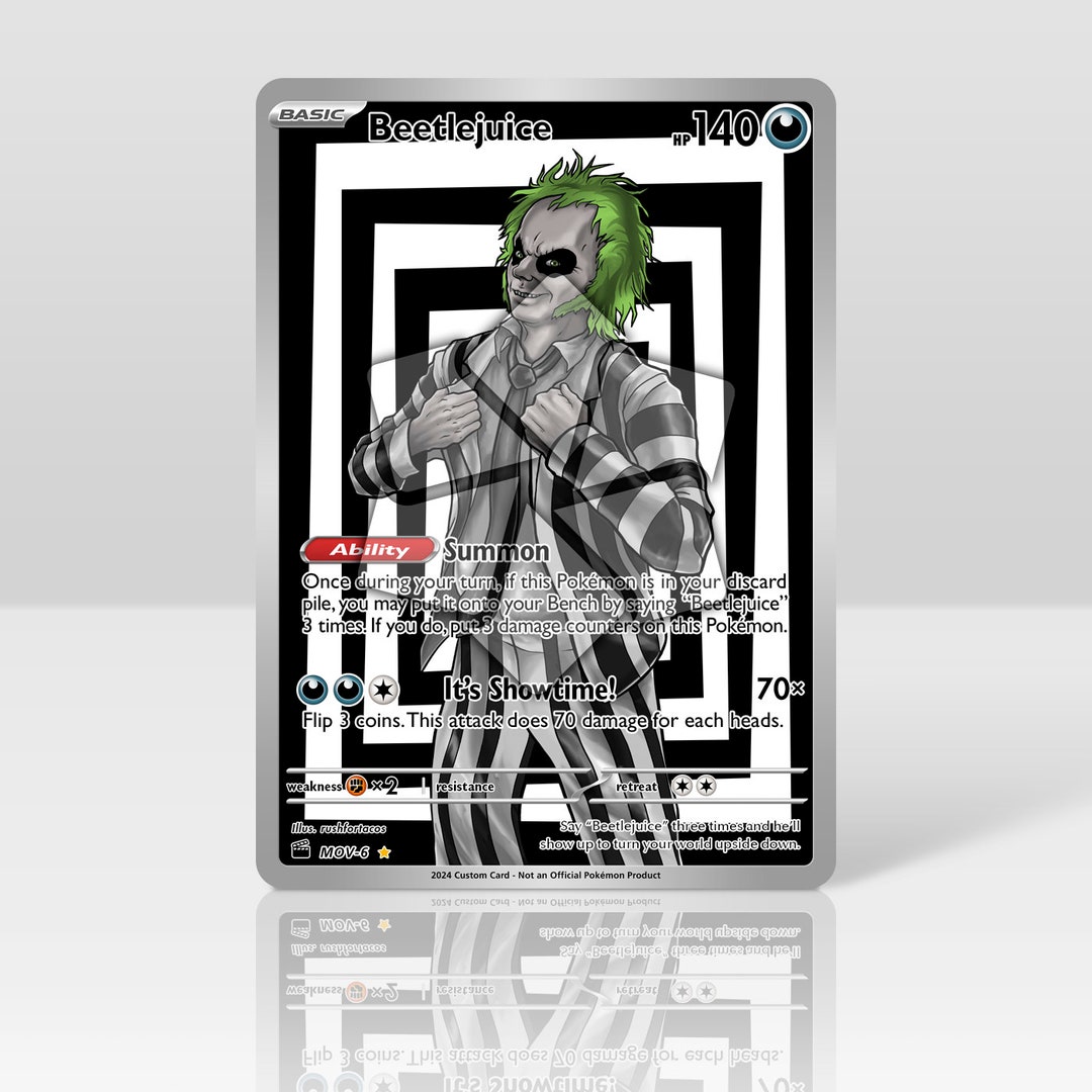 Beetlejuice - Custom Holographic & Textured Card - Etsy