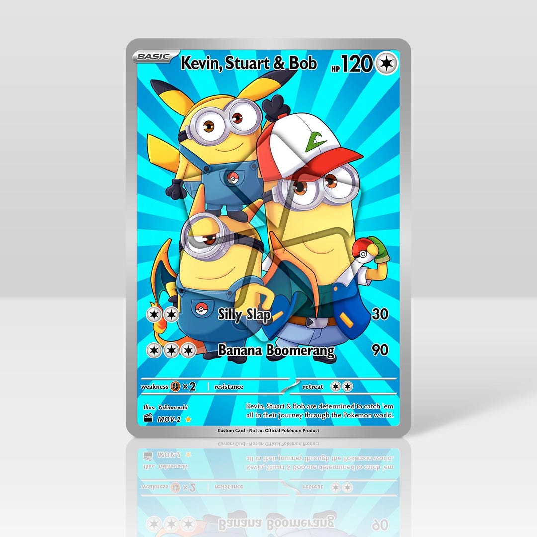 Minions: Kevin, Stuart, and Bob - Custom Holographic & Textured Card - Etsy