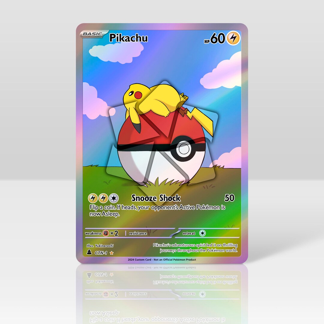 Pikachu Custom Holographic & Textured Card - Etsy