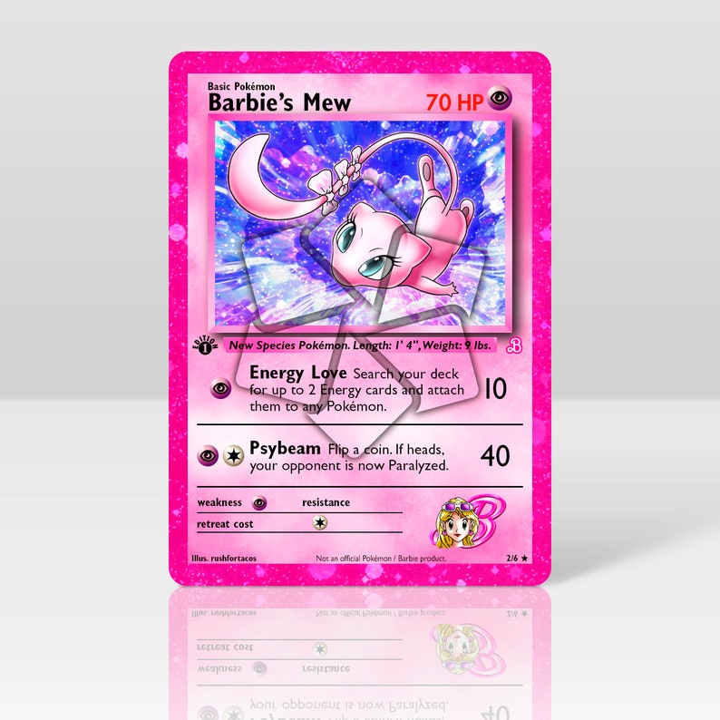 Barbie's Mew Custom Holographic Card - Etsy