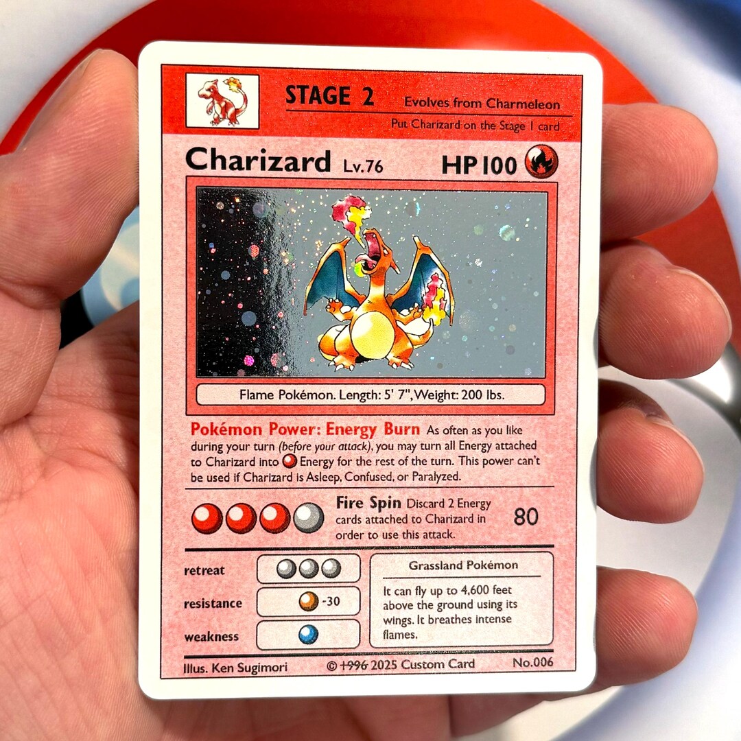 Charizard Playtest - Custom Holographic Card - Etsy