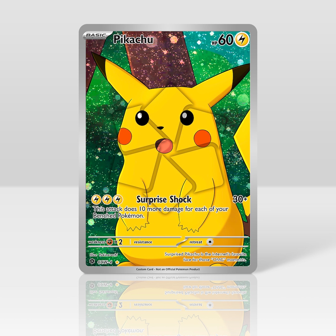 Pikachu Custom Holographic Card - Etsy