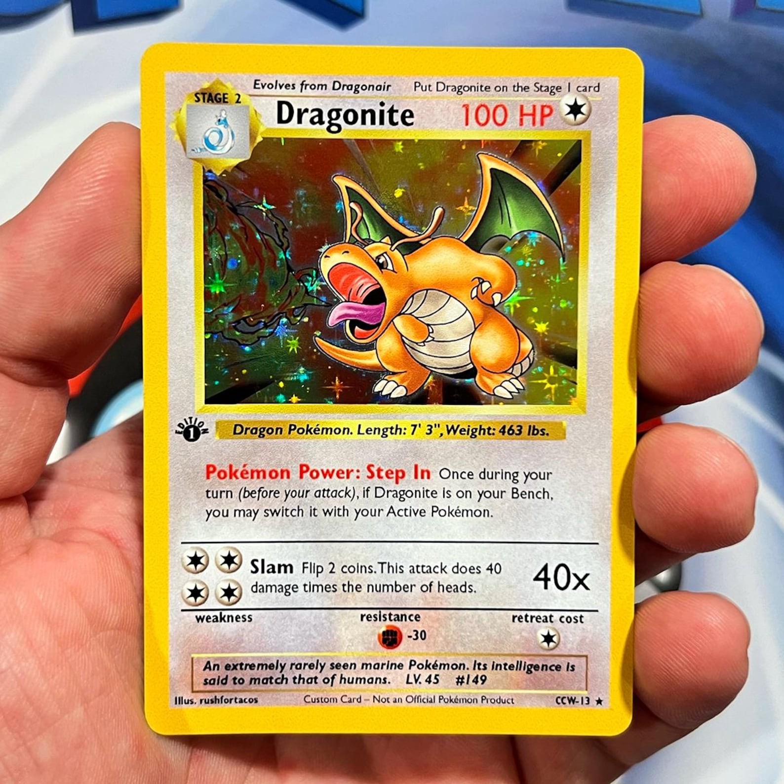 Dragonite X Charizard - Pose Swap - Custom Holographic Card - Etsy