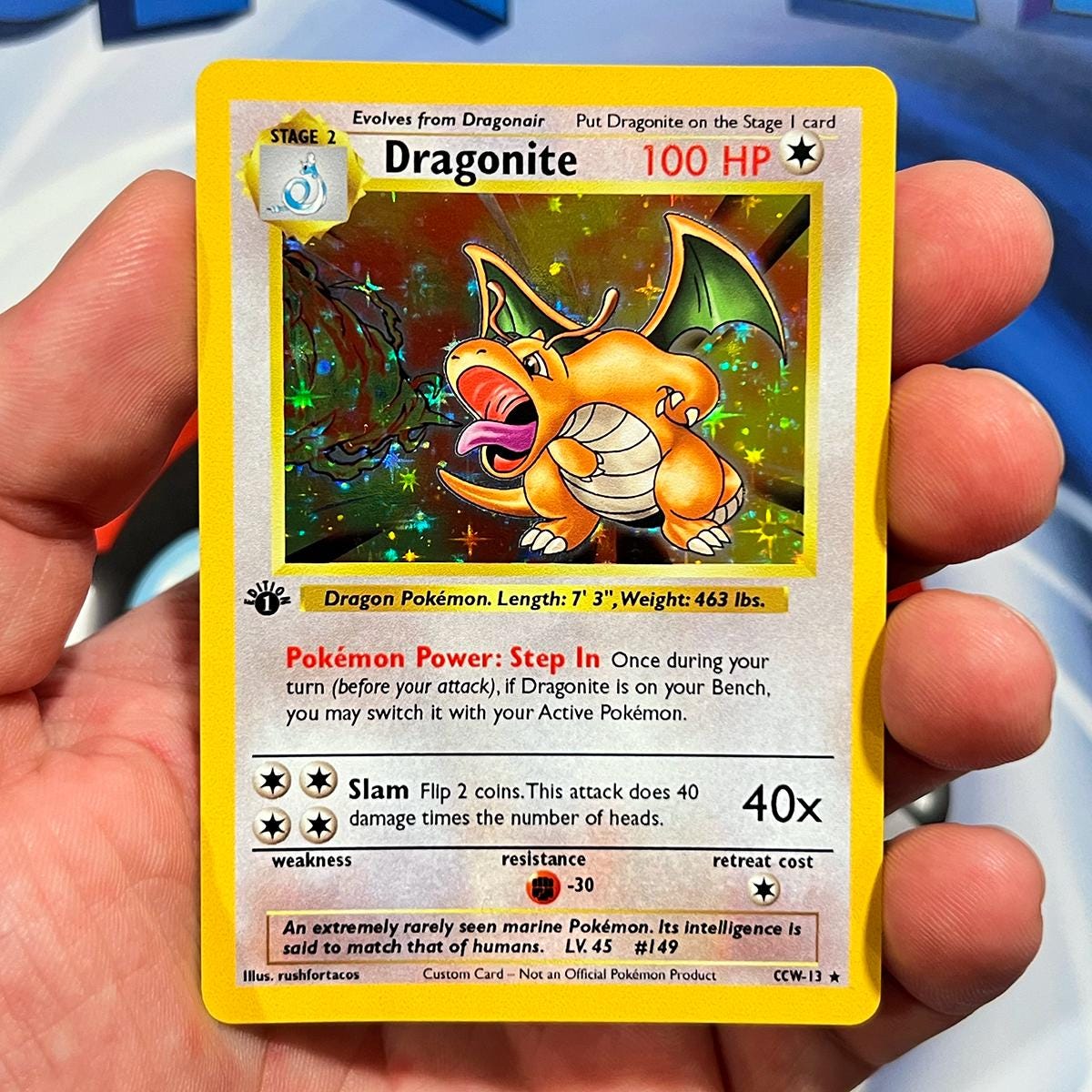 Dragonite X Charizard - Pose Swap - Custom Holographic Card - Etsy