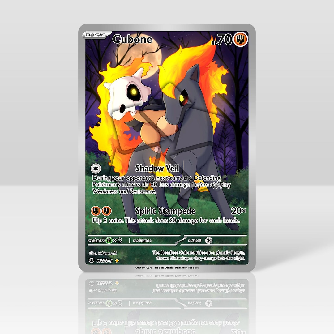 Cubone Halloween - Custom Holographic Card - Etsy